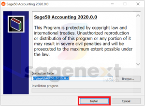 How to install the Sage 50 Accounting 2020 application?