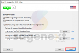 How to install the Sage 50 Accounting 2020 application?