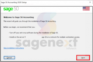 How to install the Sage 50 Accounting 2020 application?